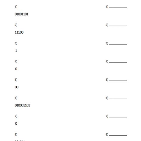 Math Binary To Decimal Conversion Practice Worksheet Series 3 Geek
