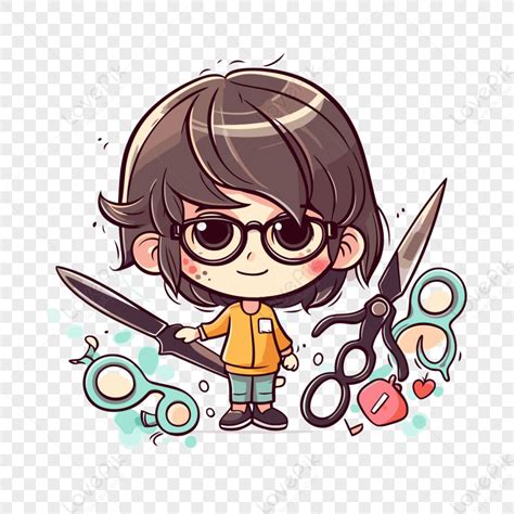 헤어 스타일리스트 가위 벡터클립 아트만화상표 Png 일러스트 무료 다운로드 Lovepik