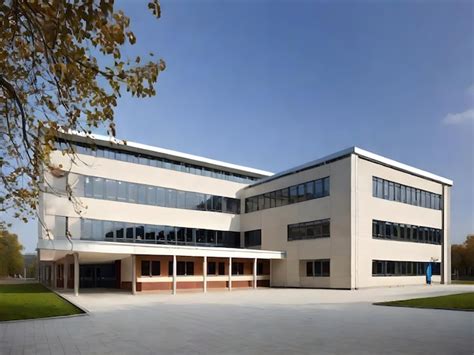 Premium Ai Image Photo Modern School Building Generative Ai