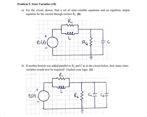 Solved Problem 5 State Variables 10 A For The Circuit