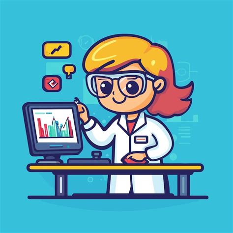 Cute Data Scientist Analyzing Algorithms Vector Premium Ai Generated