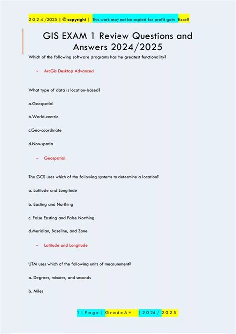 GIS EXAM 1 Review Questions And Answers 2024 2025 GIS Stuvia US