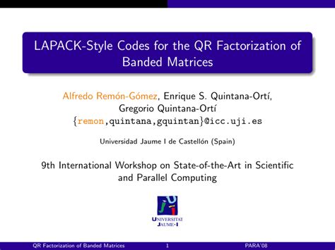 Lapack Style Codes For The Qr Factorization Of Banded