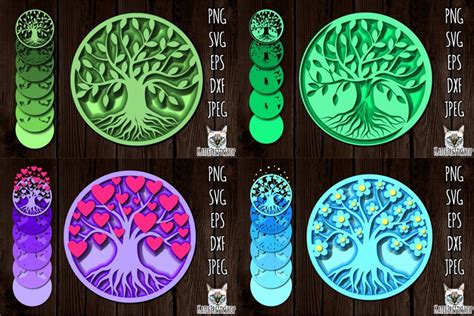 D Layered Tree Of Life SVG Bundle Multilayered