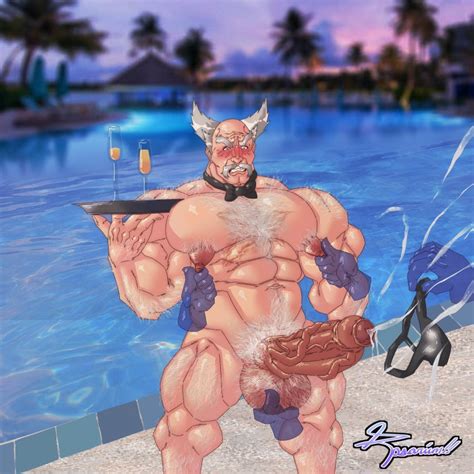 Rule 34 Ball Fondling Balls Bandai Namco Bara Big Balls Big Nipples Big Penis Blush Boner