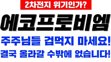 에코프로비엠 2차전지 위기인가 주주님들 겁먹지 마세요 에코프로비엠 에코프로비엠주가 에코프로비엠주가전망 2차전지