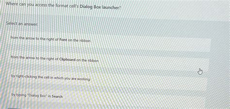 solved where can you access the format cell s dialog box launcher