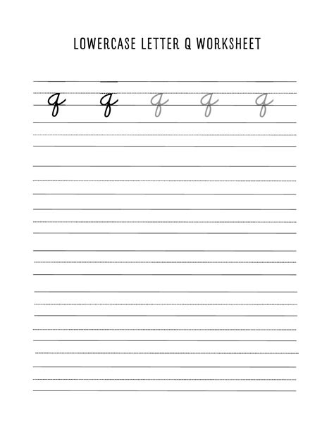 Cursive Q Worksheet Free Printable 24hourfamily Com