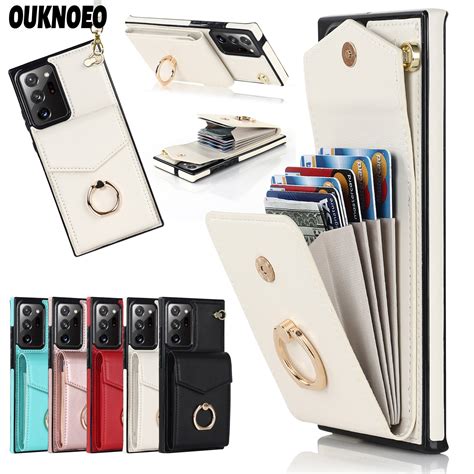 삼성 갤럭시 S23 S22 울트라 S21 플러스 S20 Fe 노트 20 울트라 10 플러스용 가죽 전화 케이스 코크 지갑 카드 끈 링 커버 Aliexpress