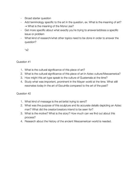 Developing A Research Question Example College Comp Ii Professor