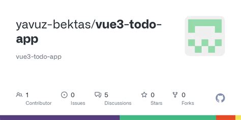 GitHub Yavuz Bektas Vue3 Todo App Vue3 Todo App
