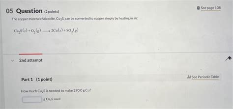 Solved 05 Question 2 Points The Copper Mineral Chalcocite