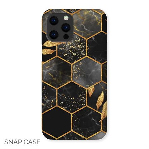 Black And Gold Hexagon Phone Case Free Uk And Europe Delivery