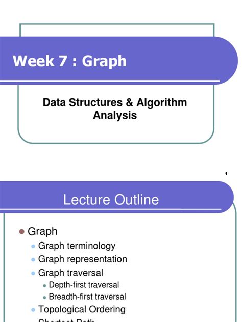 Week 7 Graph Data Structures And Algorithm Analysis Pdf Vertex