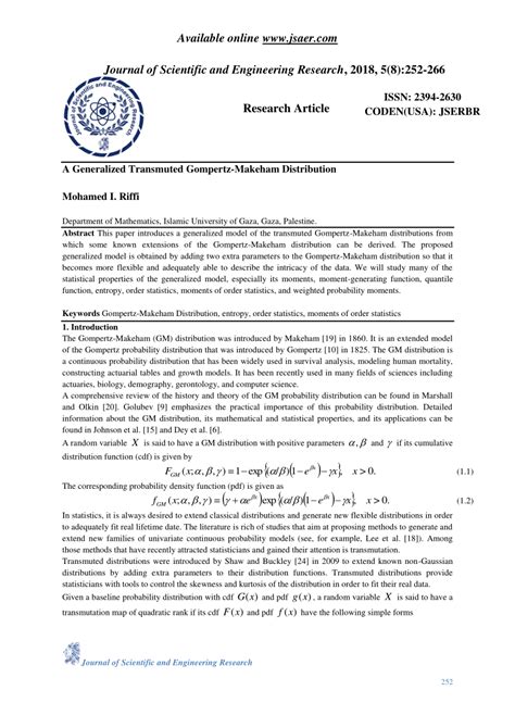 pdf a generalized transmuted gompertz makeham distribution
