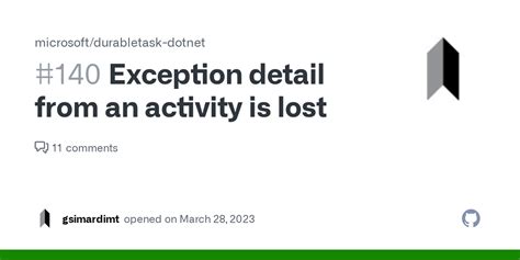 Exception Detail From An Activity Is Lost · Issue 140 · Microsoft
