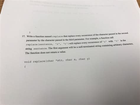 Solved Write A Function Named Replace That Replace Every