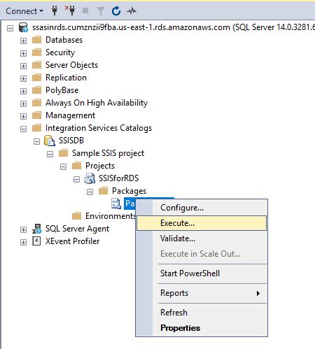 Working With Ssis Packages On Aws Rds Sql Server