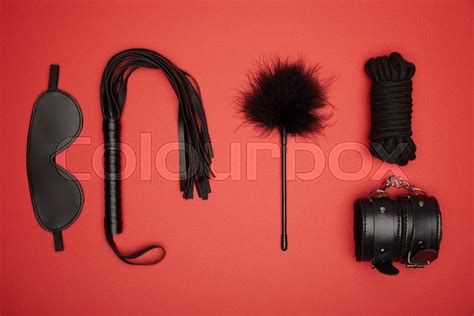 Flat Lay With Various Black Sex Toys Stock Image Colourbox