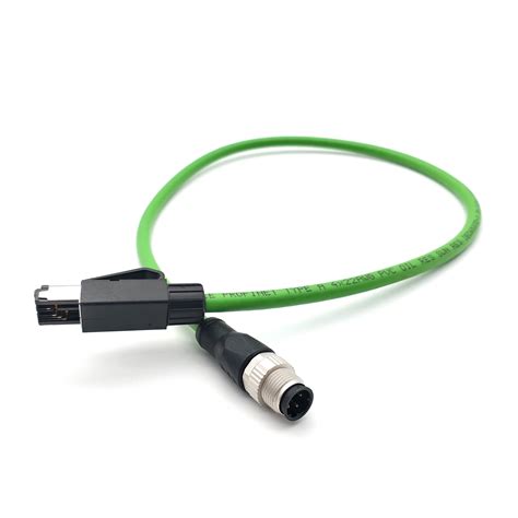 industrial ethernet m12 to rj45 communication profinet cat 5e cable 2 male connector with