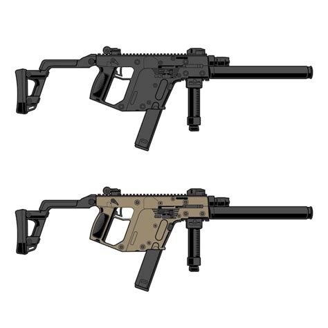 크리스 벡터 건 디자인의 두 가지 버전은 회색과 갈색 회색입니다 프리미엄 벡터