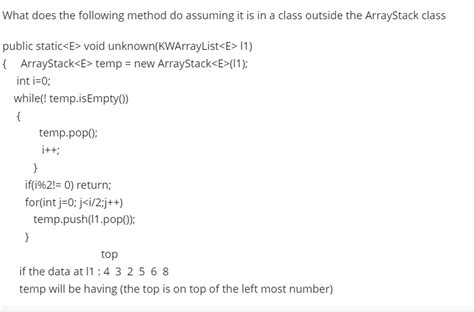 Solved What Does The Following Method Do Assuming It Is In A