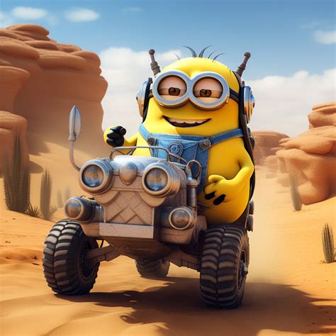 Minion Driving The Camel In Desert By Playground
