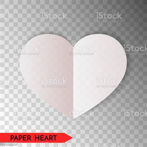 투명 한 배경에 고립 된 백서 심장입니다 심장 아이콘입니다 사랑의 상징입니다 발렌타인 데이 S에 대 한 벡터 디자인 요소입니다 공휴일에 대한 스톡 벡터 아트 및 기타 이미지