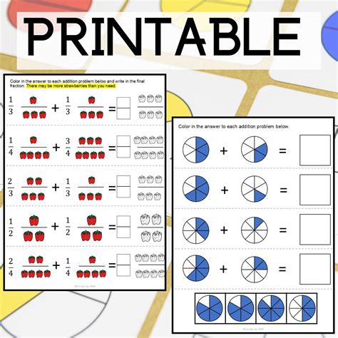 Special Education Fractions Adding Fractions Using Models And Pictures • Special Needs For
