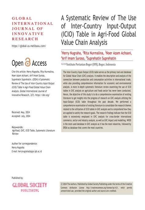 Pdf A Systematic Review Of The Use Of Inter Country Input Output