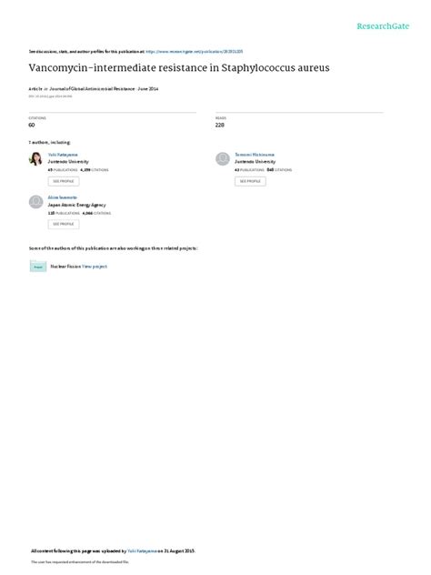 Vancomycin Intermediate Resistance In Staphylococc Pdf
