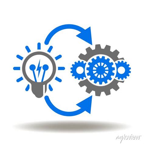 Implementation Business Industry Logo Light Bulb Gears Mechanism Posters For The Wall Posters