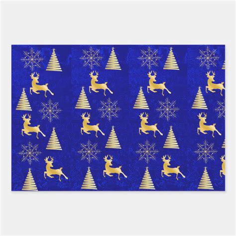 Elegant Royal Blue Christmas Wrapping Paper Sheets Zazzle