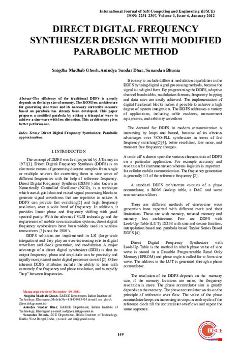 Pdf Direct Digital Frequency Synthesizer Design With Modified Parabolic Method Approximation
