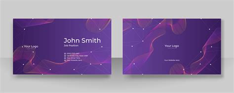 현대 보라색 명함 디자인 템플릿 기업 개념과 추상적 배경을 가진 창조적 인 우아하고 깨끗한 명함 템플릿 벡터 일러스트레이션 형판에 대한 스톡 벡터 아트 및 기타 이미지