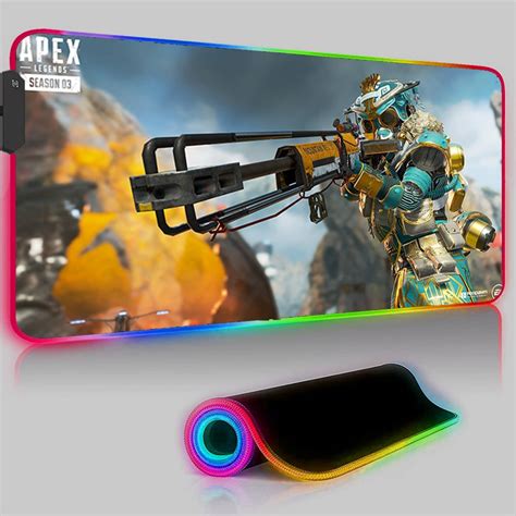컴퓨터 사무실 Led 마우스 패드 Rgb Apexlegends 키보드 마우스 패드 게이머 패드 Pc 액세서리 고무 게임용 노트북