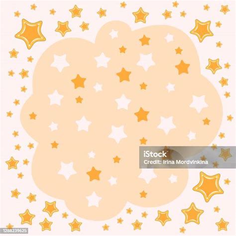 추상적 배경입니다 별표 만화 플랫 스타일 부드러운 둥근 구름 컴포지션은 정사각형 비율입니다 흰색 배경 위에 격리 일러스트 벡터