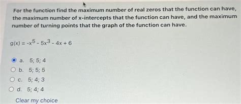 Solved For The Function Find The Maximum Number Of Real
