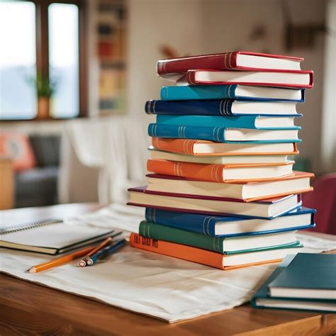 Premium Photo Colorful Textbook Stack