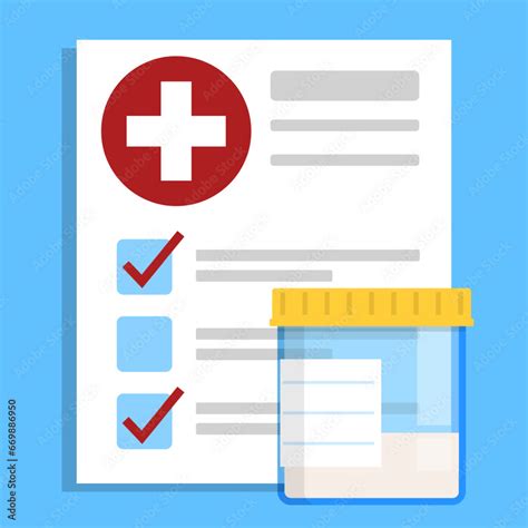 Container With The Sperm Sample Vector Illustration Of A Medical Test