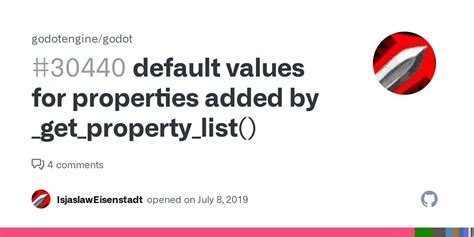 Default Values For Properties Added By Getpropertylist · Issue 30440 · Godotenginegodot