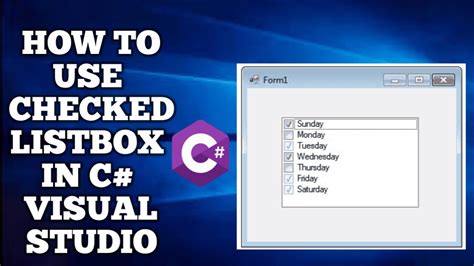 Checkedlistbox C Checked List Box C C Checked List Box Control Youtube