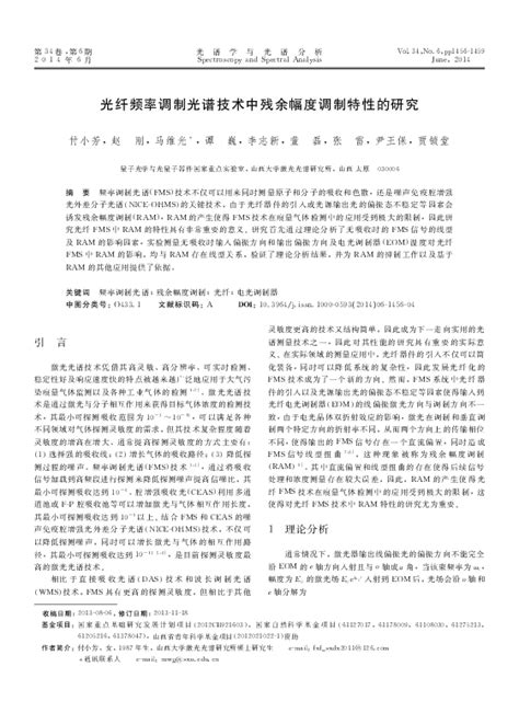 Pdf The Research On Residual Amplitude Modulation Characteristics In Fiber Frequency