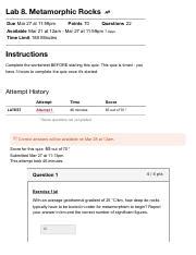 Lab 8 Metamorphic Rocks GLG 103 Thompson 2022 Spring Pdf Lab 8 Metamorphic Rocks Due Mar