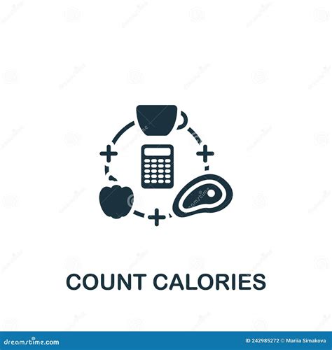 Count Calories Icon Monochrome Simple Icon For Templates Web Design And Infographics Stock