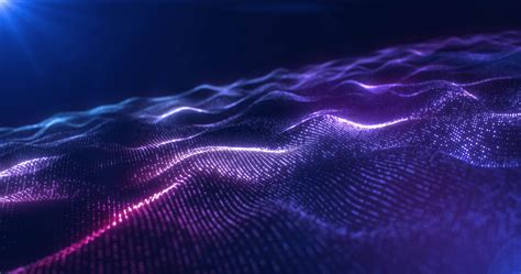 Digital Waves From Particles Abstract Technological Background From Dots Futuristic Wavy