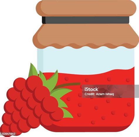 레드 과일 라즈베리 라즈베리 잼 젤리 유리 항아리 개념 벡터 색상 아이콘 디자인 과일 보존 및 흰색 배경에 확산 조미료 기호 달콤한 음식 기호를 먹을 준비 건강한 식생활에