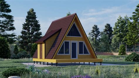 А фрейм 6 на 6 с пристройкой эскизный проект