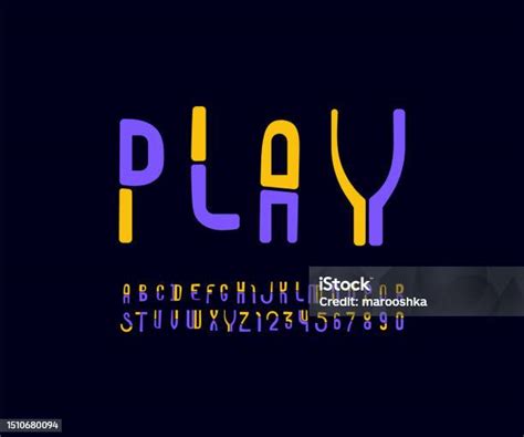 장난기 넘치는 멀티 컬러 글꼴 현대 어린이 알파벳 트렌디 한 만화 문자와 숫자가 게임 스타일 벡터 일러스트레이션 10eps 공휴일에 대한 스톡 벡터 아트 및 기타 이미지