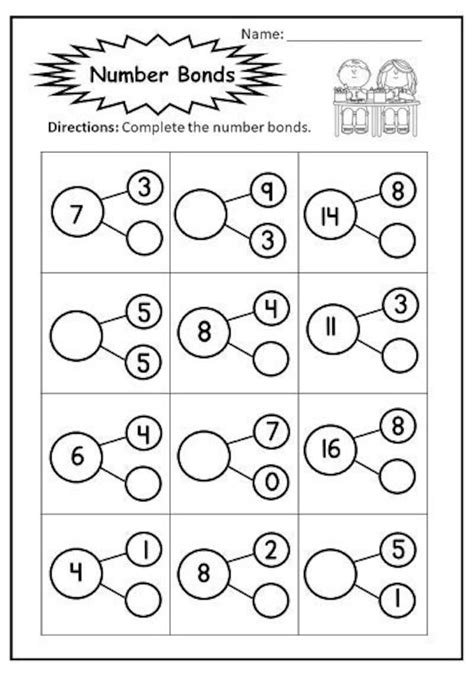 Number Bonds Activity Freebie 6 No Prep Worksheets Printable